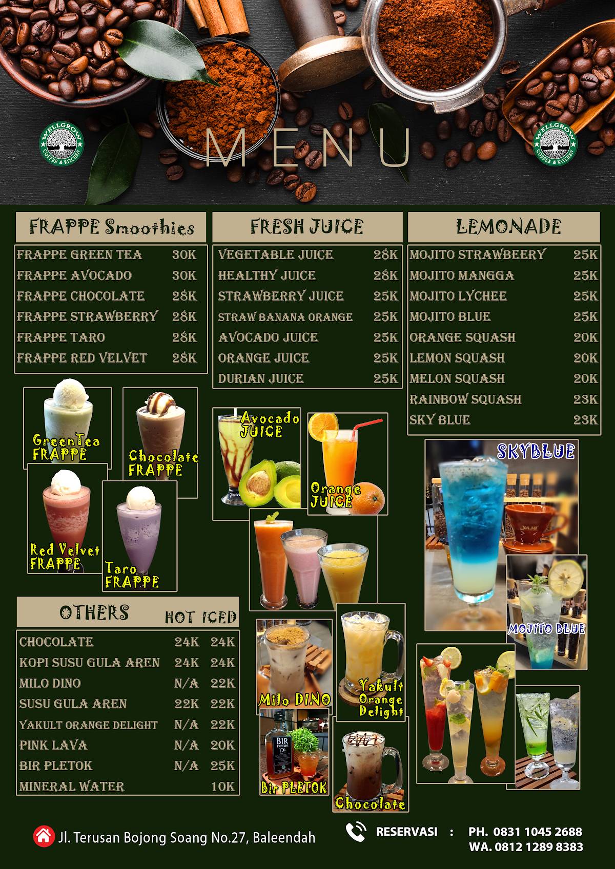 Menu at WELLGROW COFFEE baleendah restaurant, Bandung