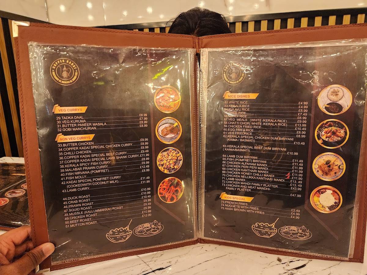 Menu at Copper Kadai Wembley restaurant, Wembley