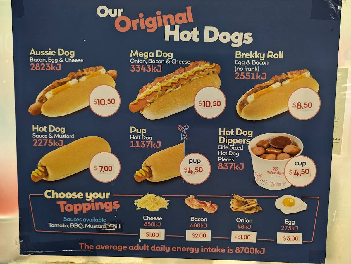 Menu at Wendy's Delacombe Town Centre restaurant, Smythes Creek