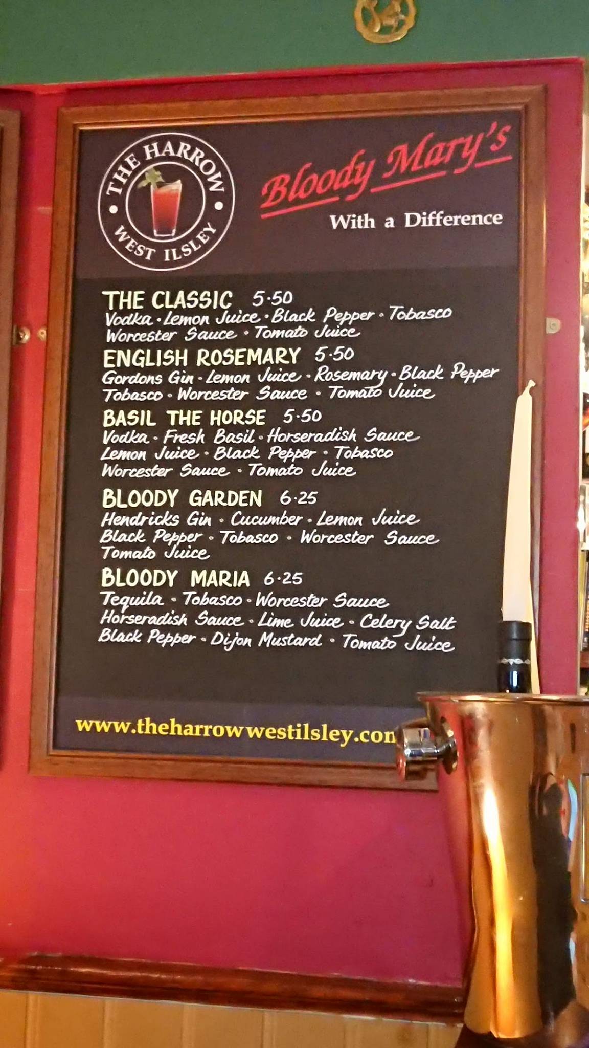 Menu at The Harrow pub & bar, West Ilsley, Main St