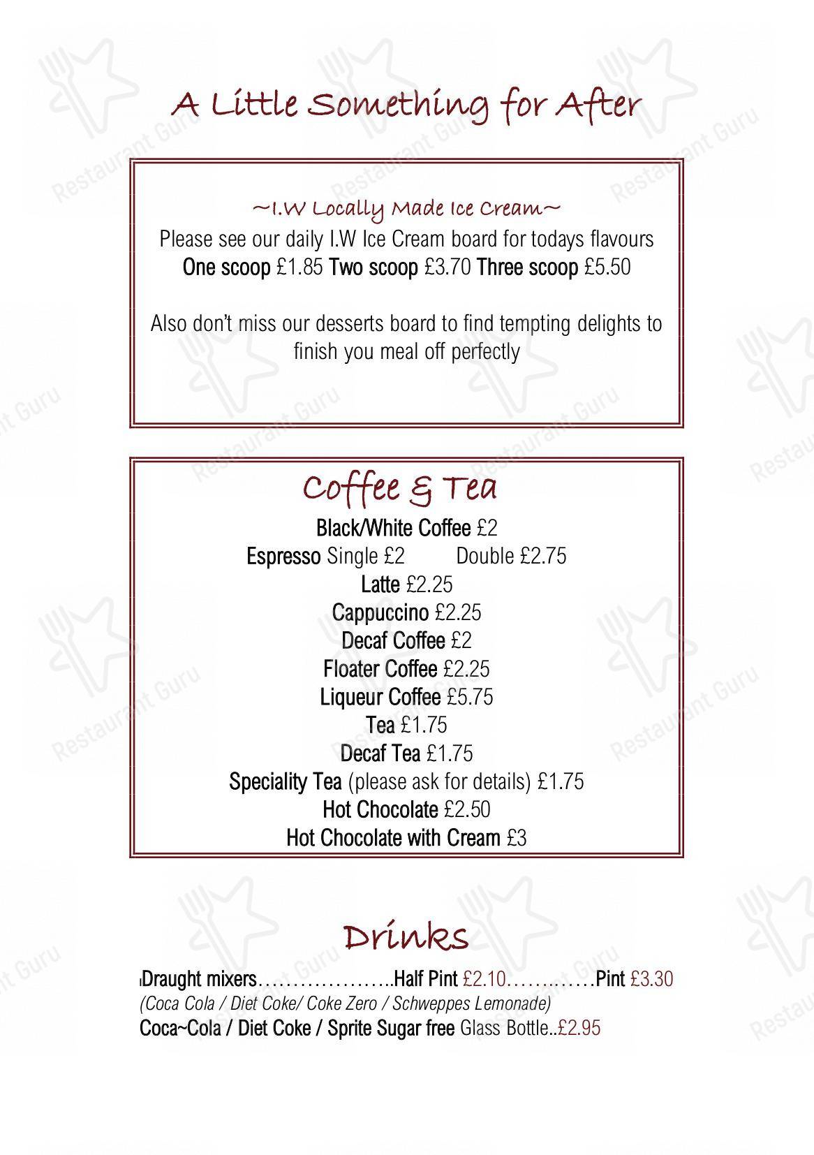 Menu at The White Hart Inn pub & bar, Ryde