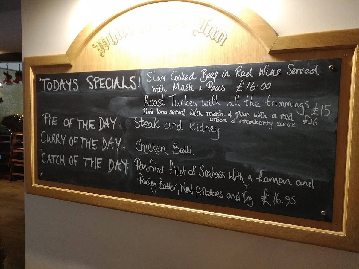 Carta del pub y bar White Horse Inn, Aylesbeare, Sidmouth Rd