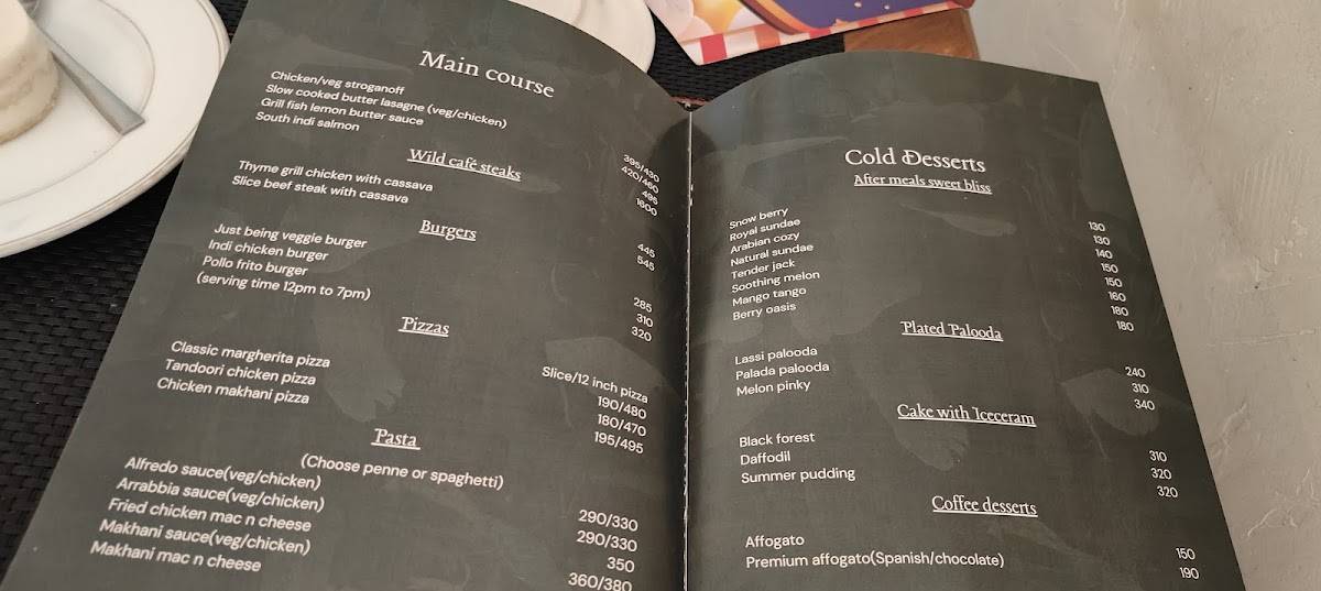 Menu at Wild Cafe Kannur, Kannur
