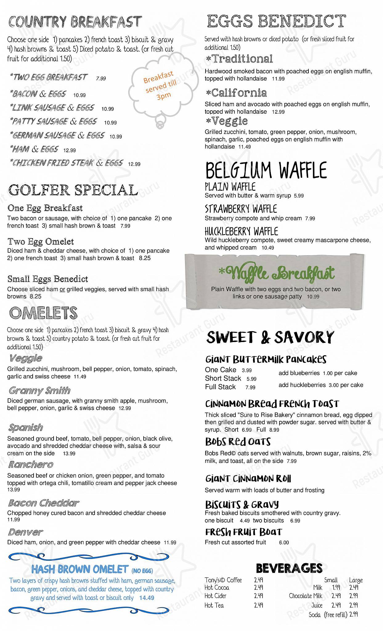 Menu at Wild Huckleberry Restaurant, Leavenworth
