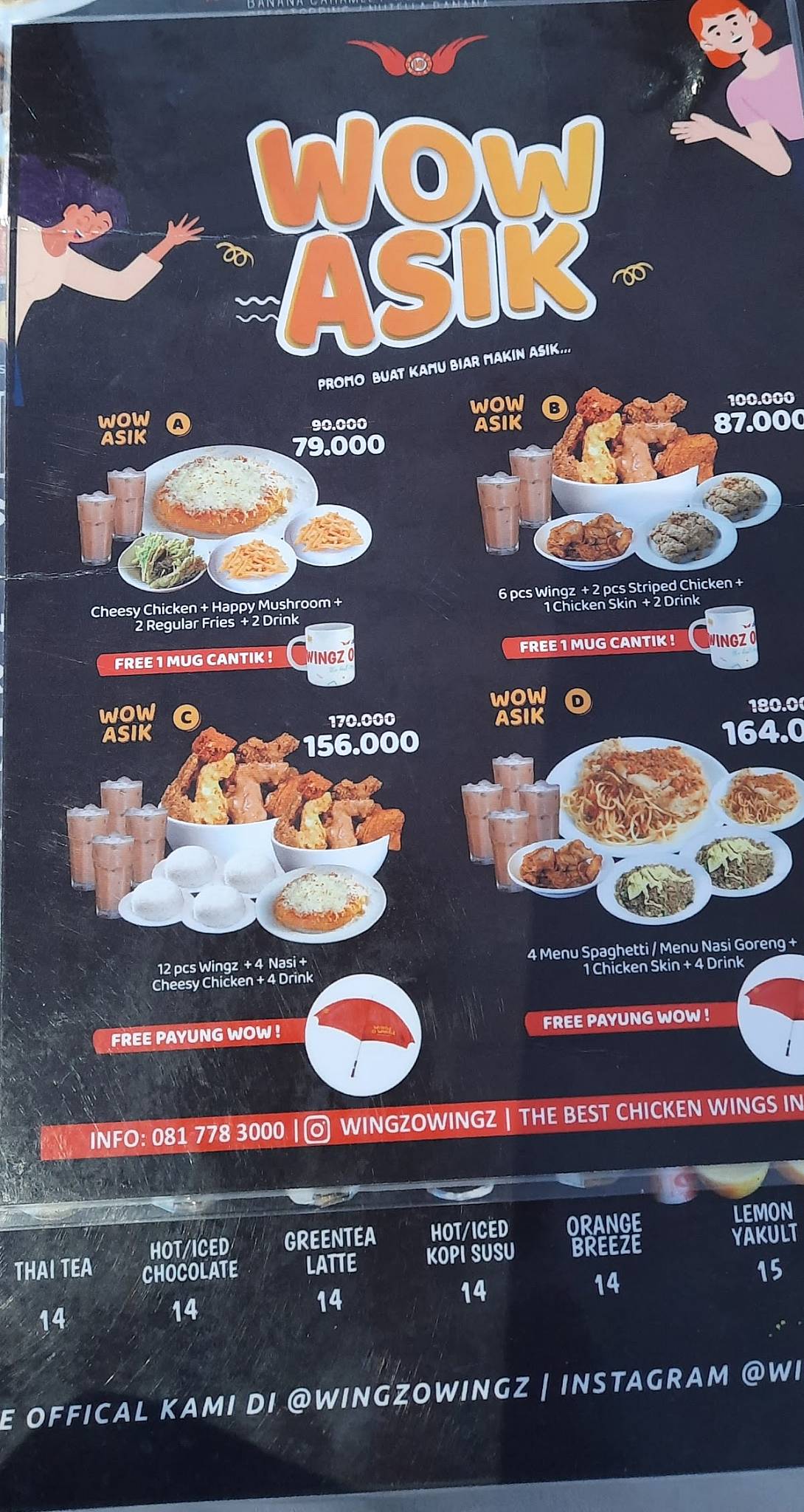 Menu at Wingz o Wingz Gegerkalong restaurant, Bandung