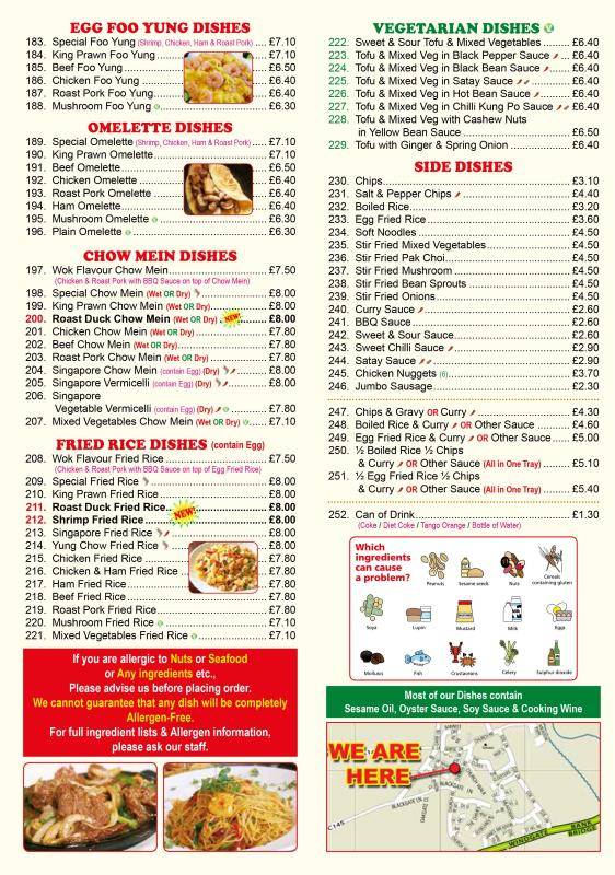 Menu at Wok Flavour fast food, Tarleton