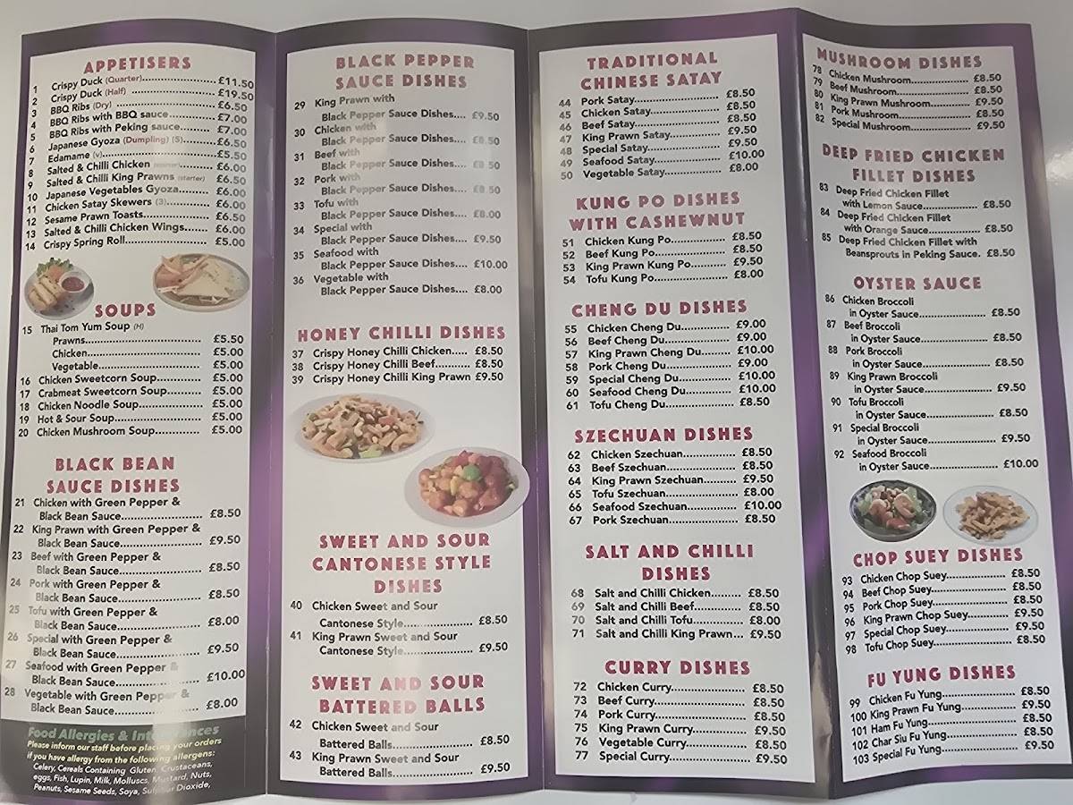Menu at Wok Star Asian Fusion fast food, Belfast