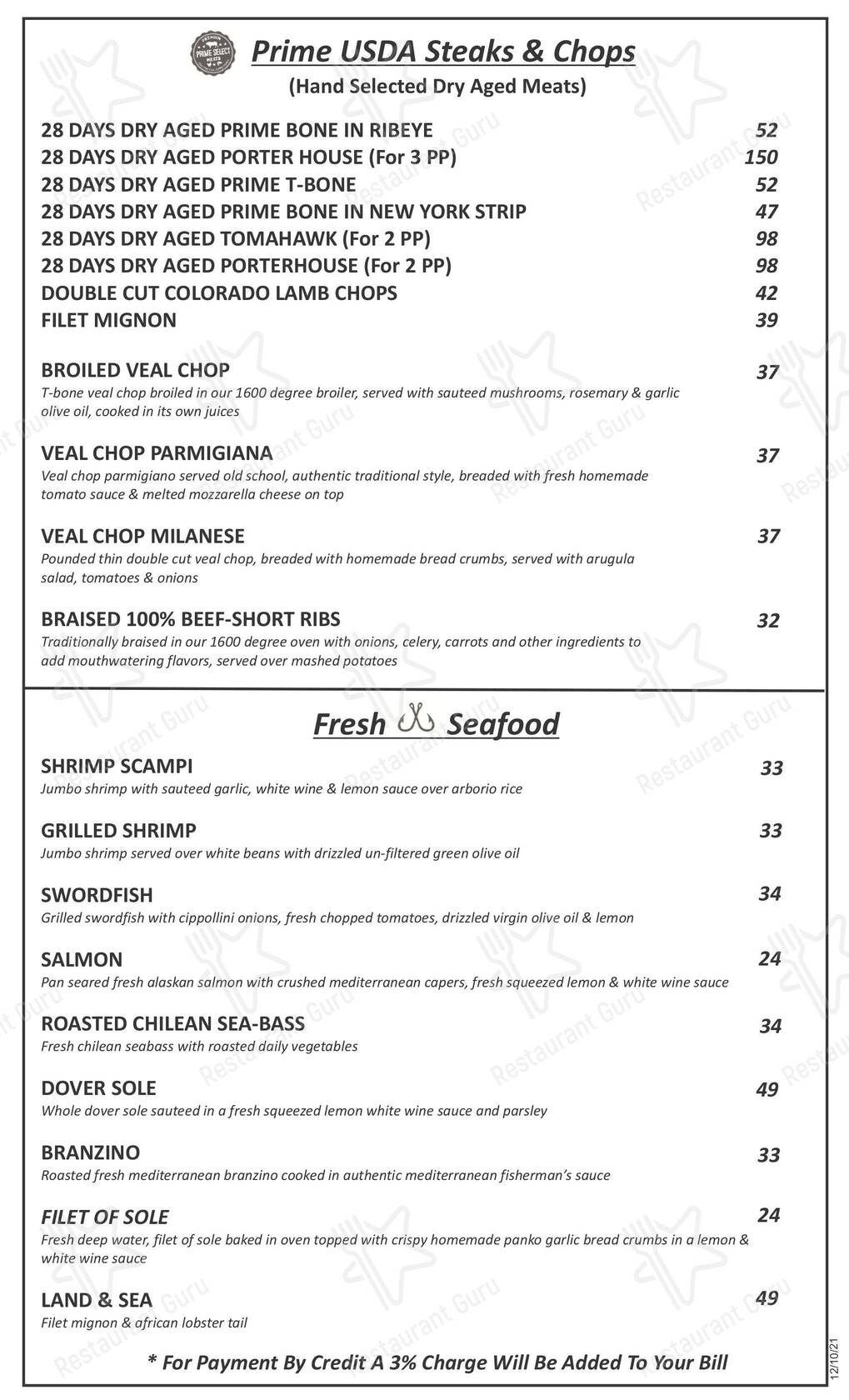 Menu at Woodcroft Steakhouse & Seafood, Nutley