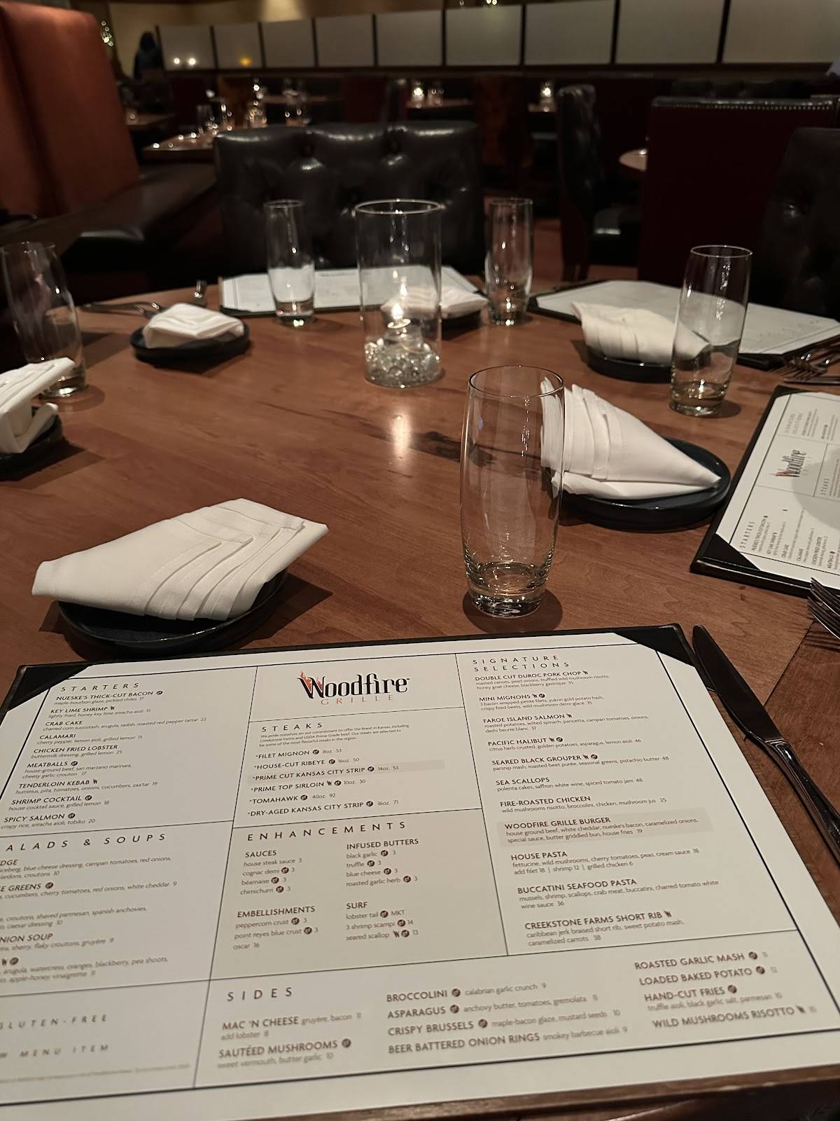 Menu at Woodfire Grille steakhouse, Wichita