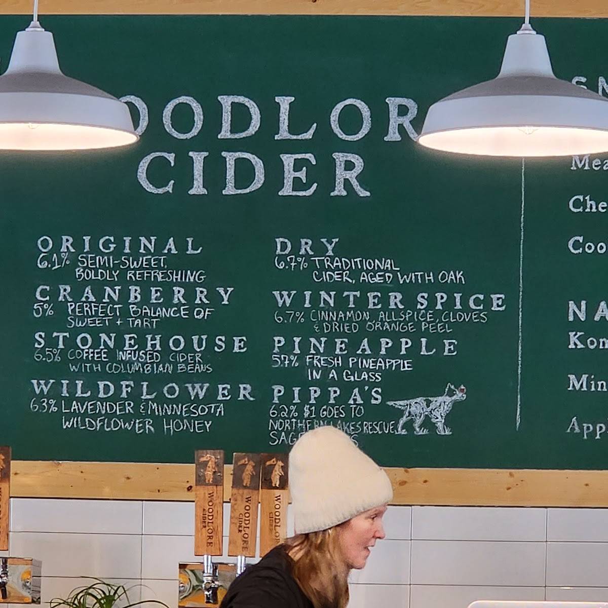 Menu at Woodlore Cider pub & bar, Brainerd