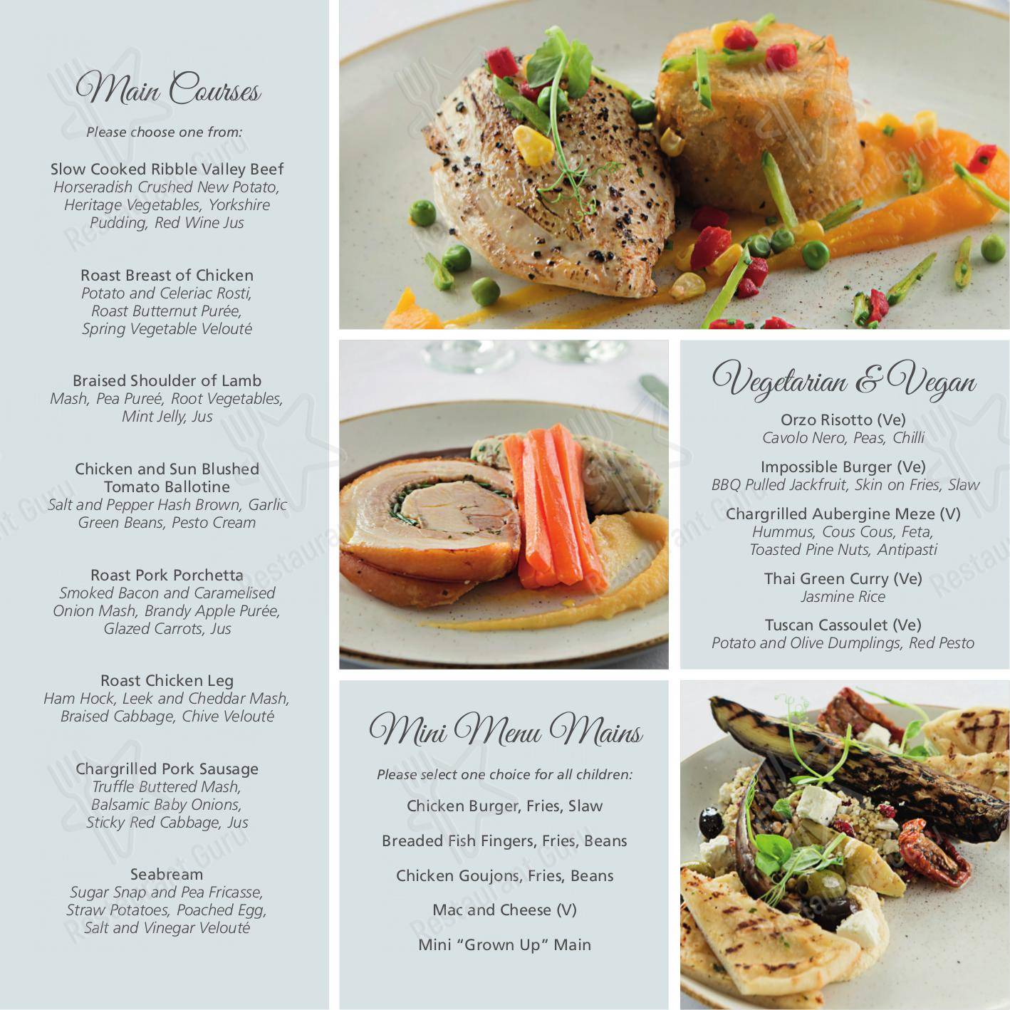 Menu at The Orangery at The Spa Hotel hotel restaurant, Ribby-with-Wrea ...