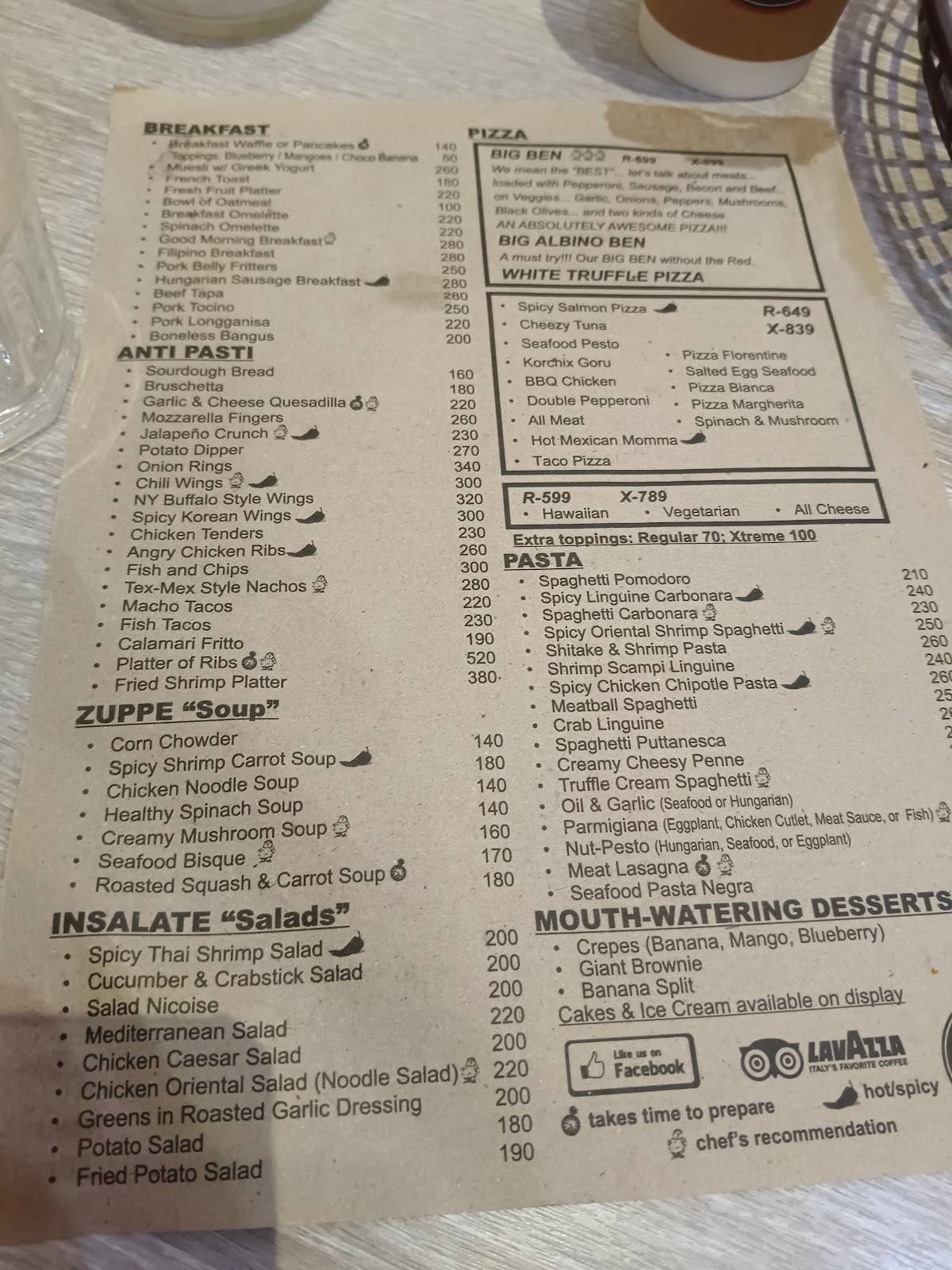 Menu at Xtremely Xpresso Cafe - SM Clark, Mabalacat, SM Clark