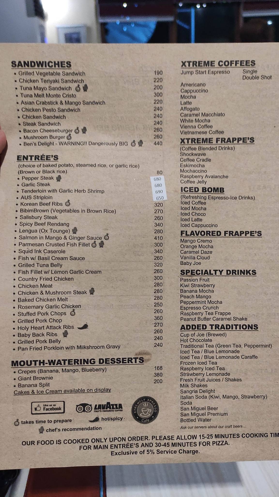Menu at Xtremely Xpresso Cafe, Olongapo, #1 Dewey Avenue Subic Bay ...