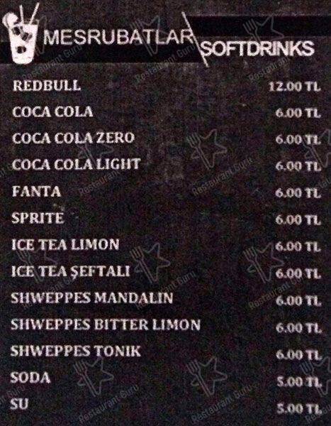 Menu at Yada Pera, Istanbul, Pera City Suites Hotel