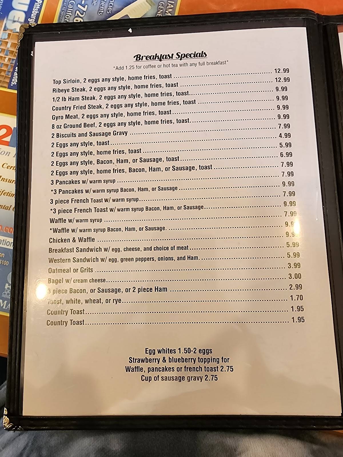 Menu at Yankee Kitchen Restaurant, Youngstown