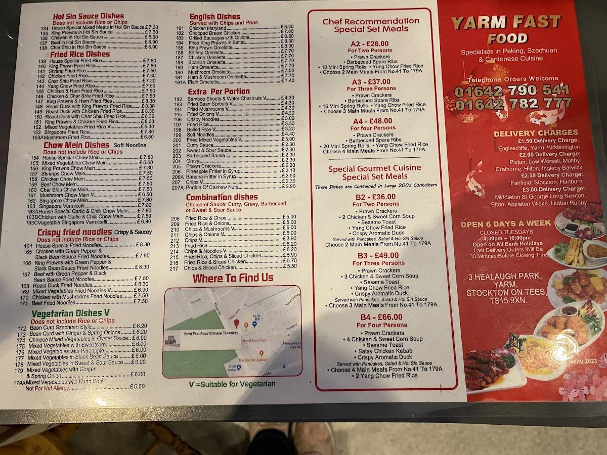 Menu at Yarm Fast Food, Yarm