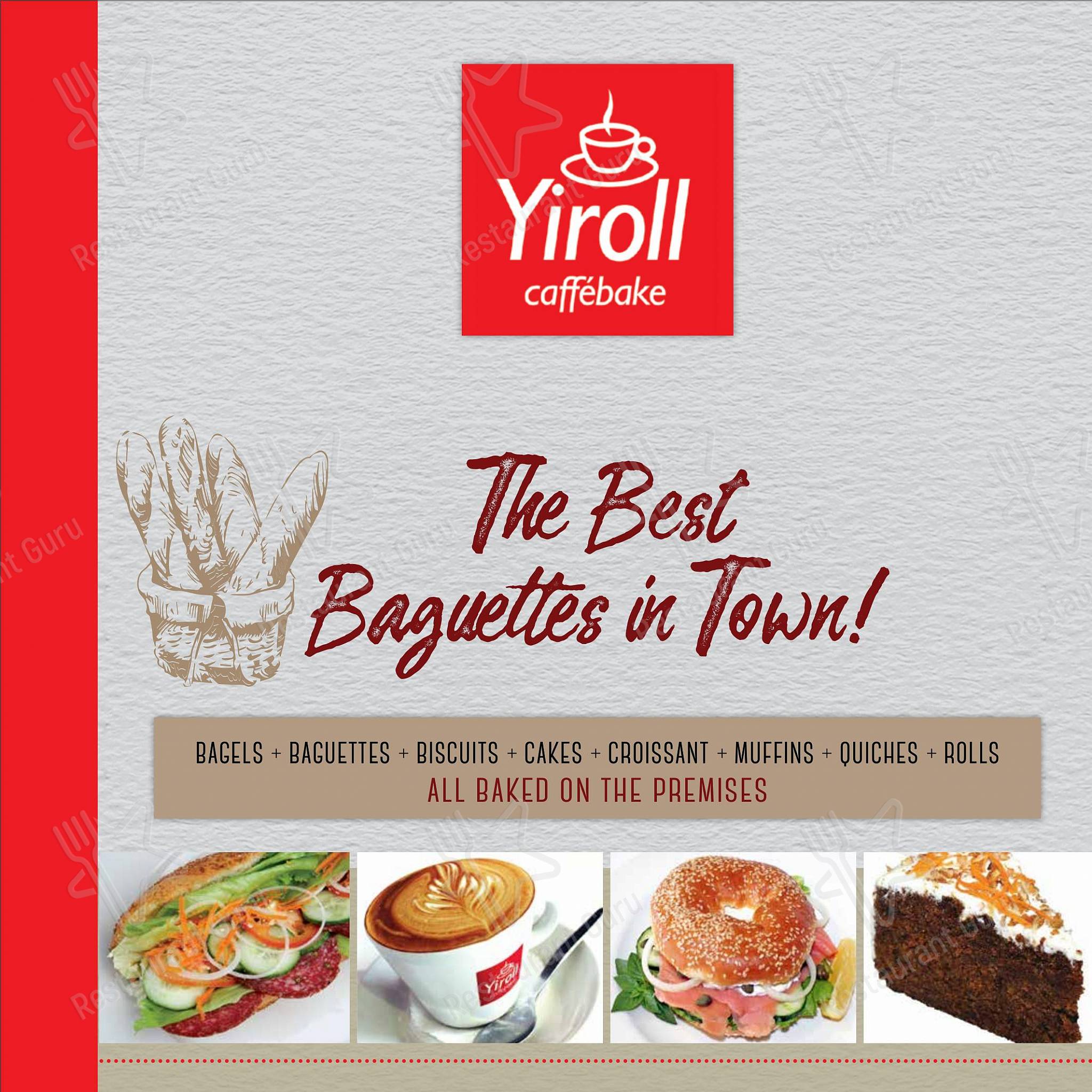 Carta del café Yiroll Caffe'bake, Durban