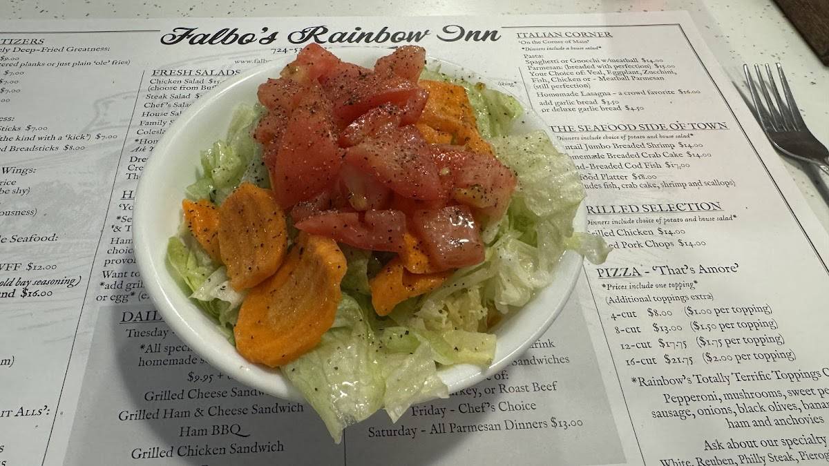 Menu at Falbo’s Rainbow Inn pub & bar, Youngstown, 256 Main St