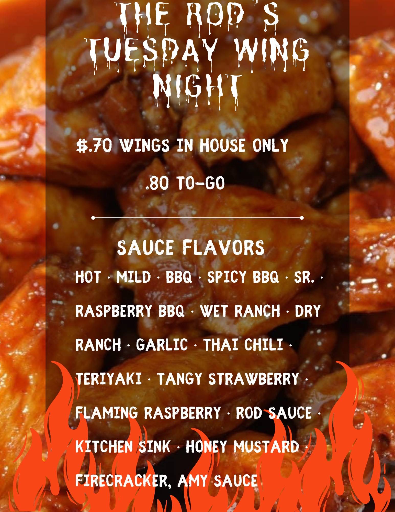 Menu at The Rod Tavern pub & bar, Youngstown