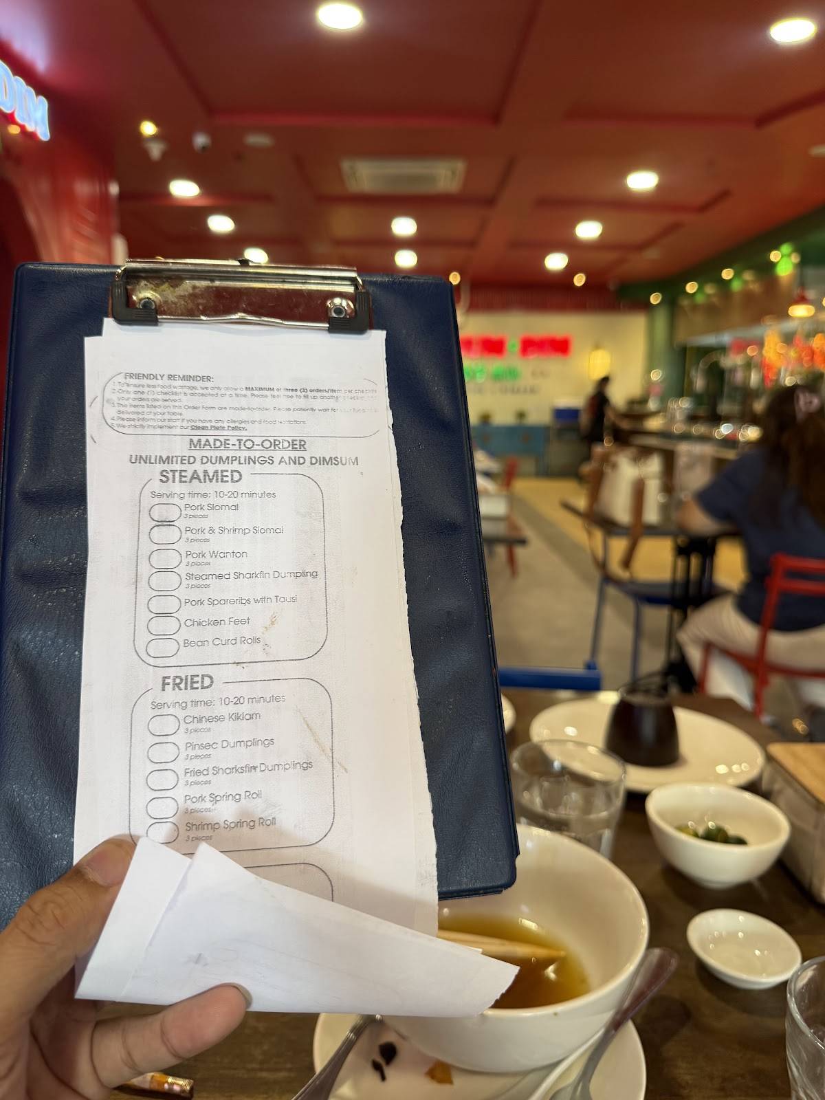 Menu at Yum Dum Dim restaurant, Quezon City