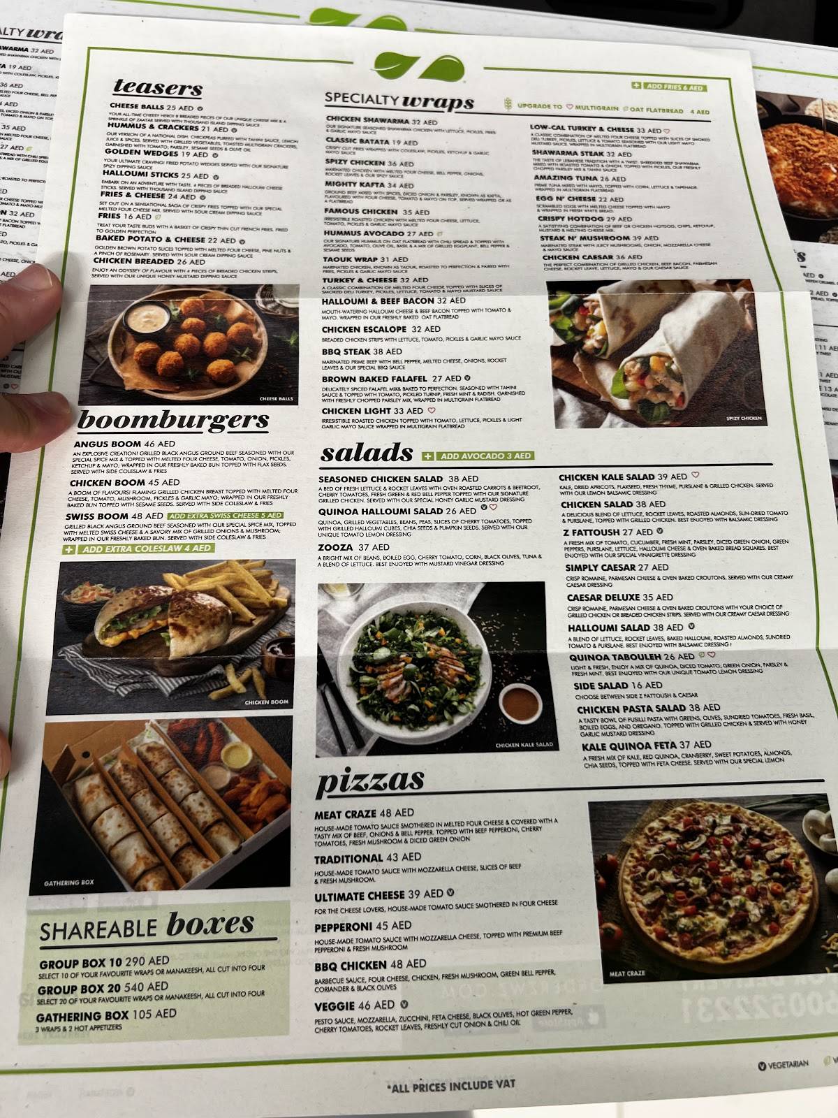 Menu at Zaatar w Zeit - ADNOC Service Station - Rabadan restaurant, Abu ...