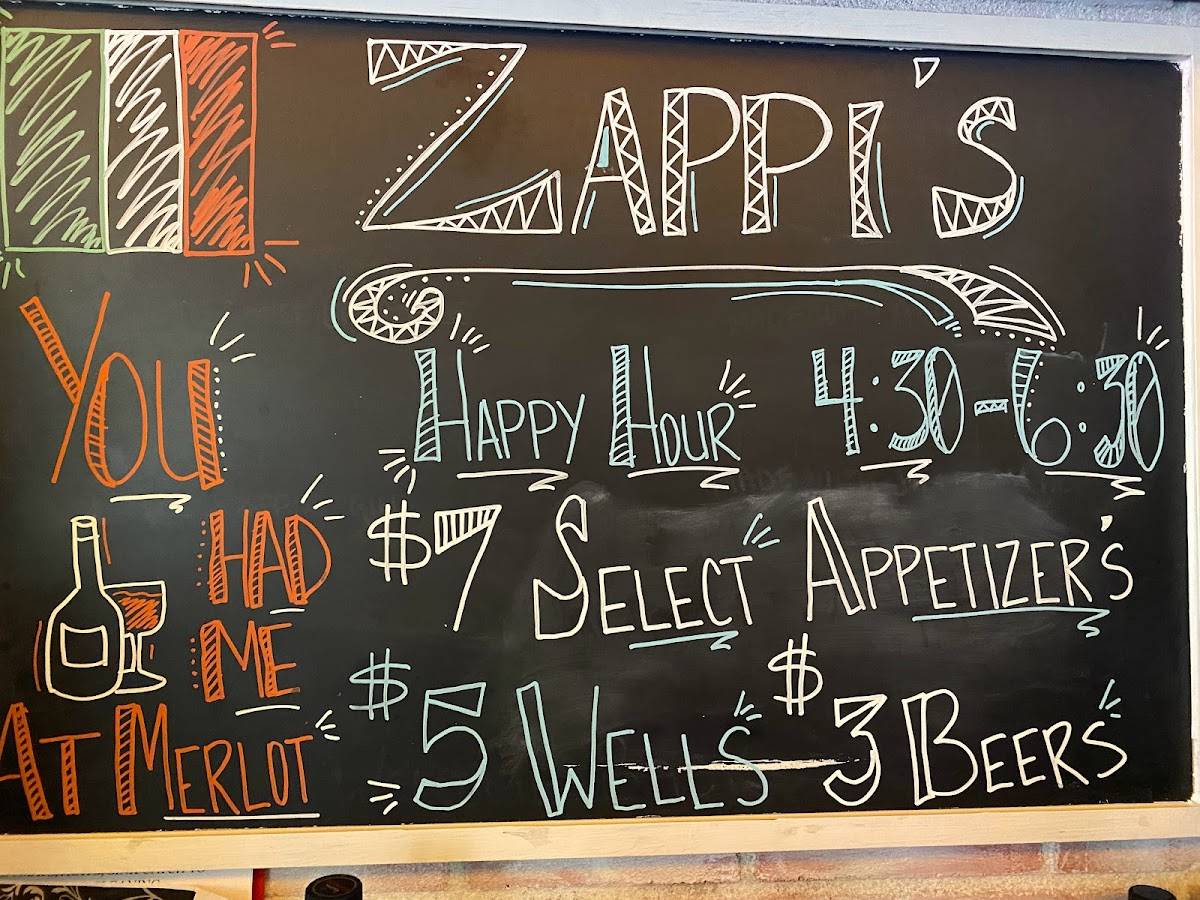 Zappi's Italian Garden Menu