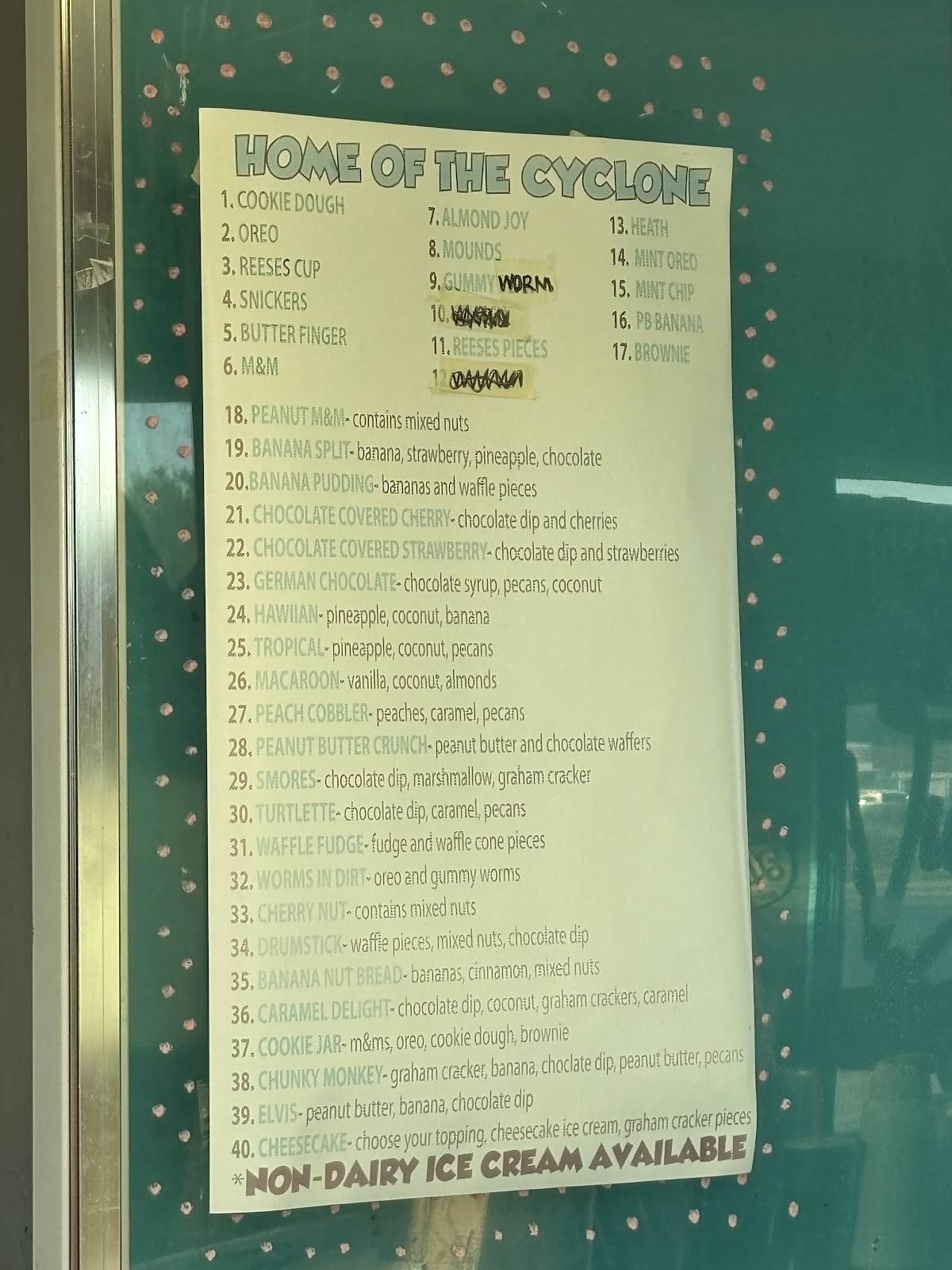 Menu at Zesto Drive-In restaurant, Watertown
