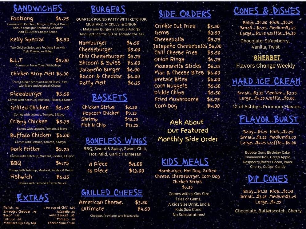 Menu at Zesto fast food, Mitchell, 212 W 1st Ave