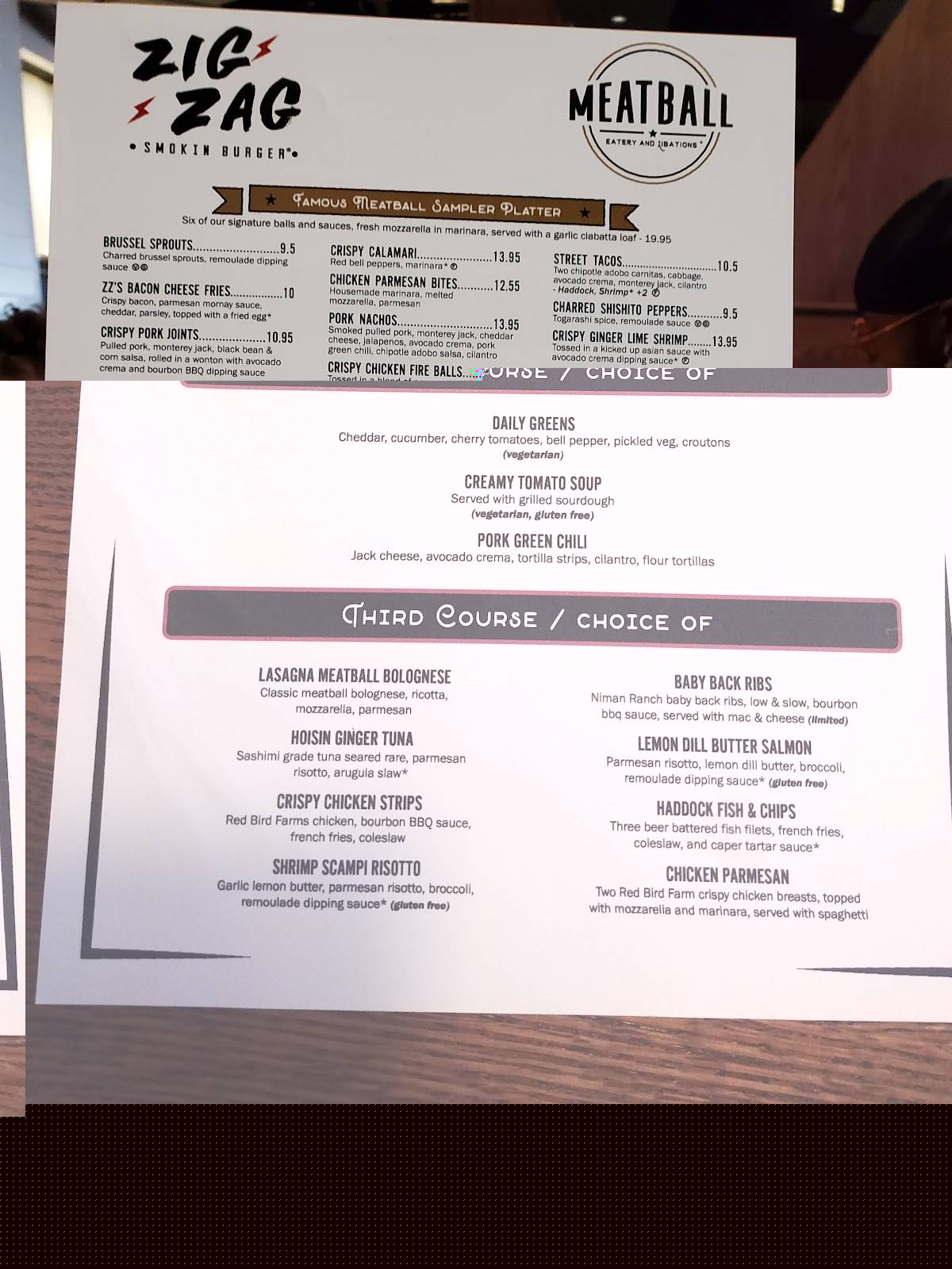Menu at Zig Zag Smokin' Burger pub & bar, Greenwood Village