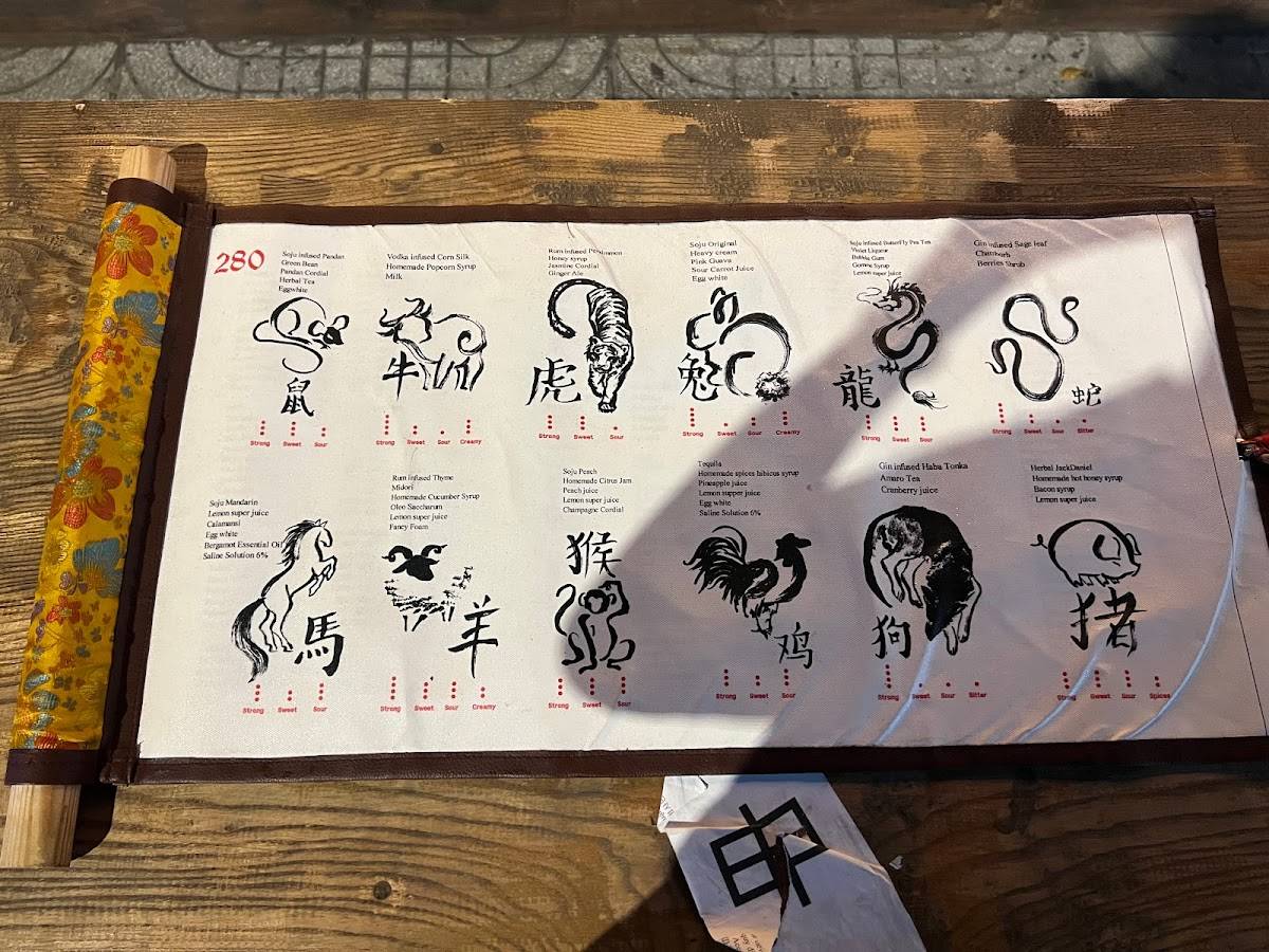 Menu at Zodiac Bar, Ho Chi Minh City