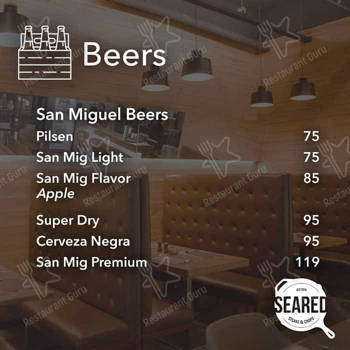 Menu at Seared Steaks and Chops restaurant, Cebu City