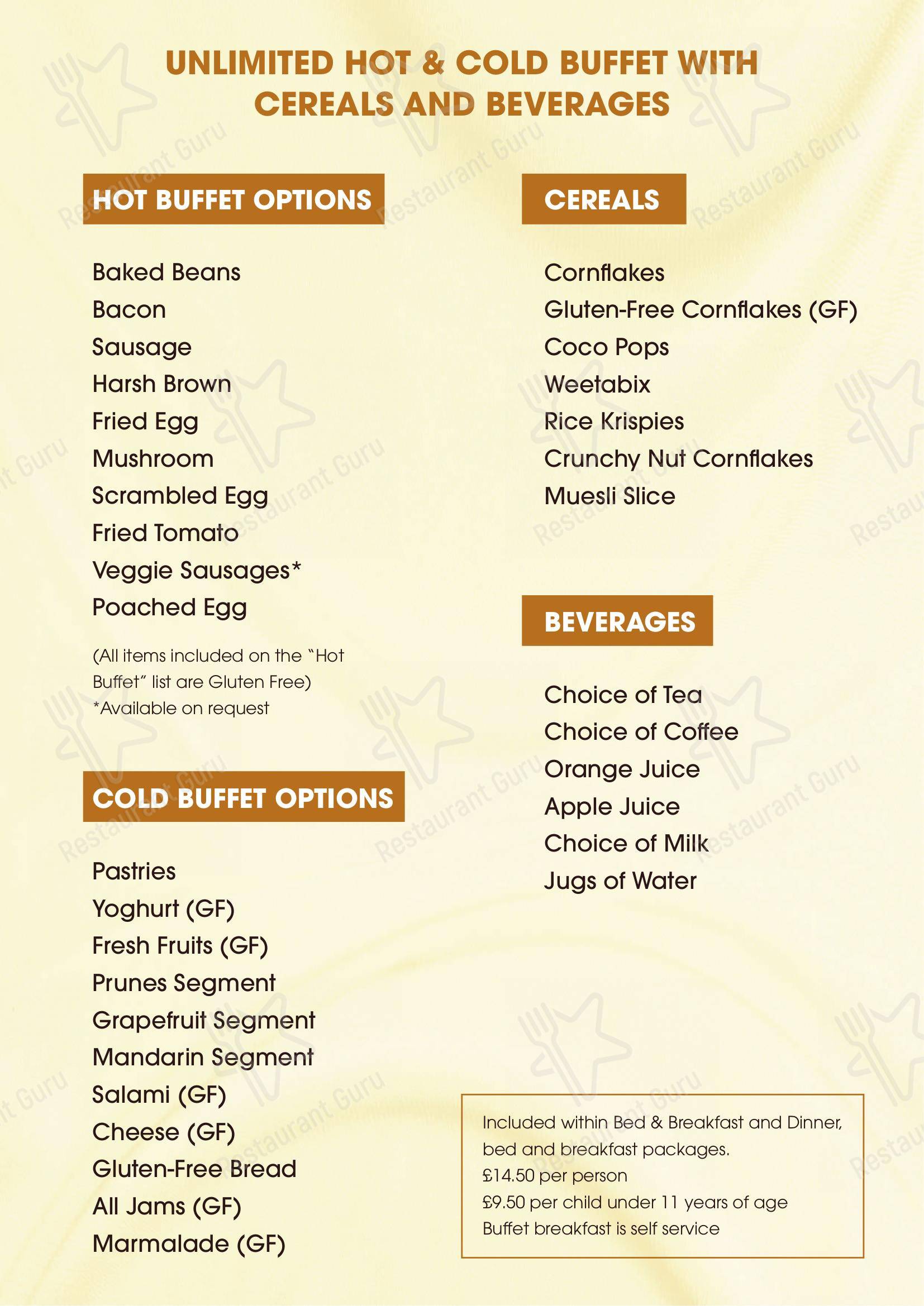 Menu at Muthu Belstead Brook Hotel restaurant, Ipswich
