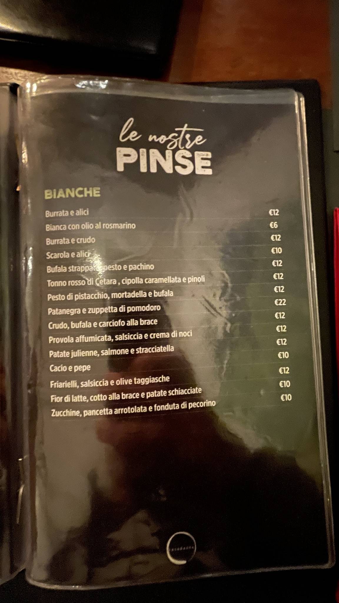 Menu at casadante restaurant, Rome