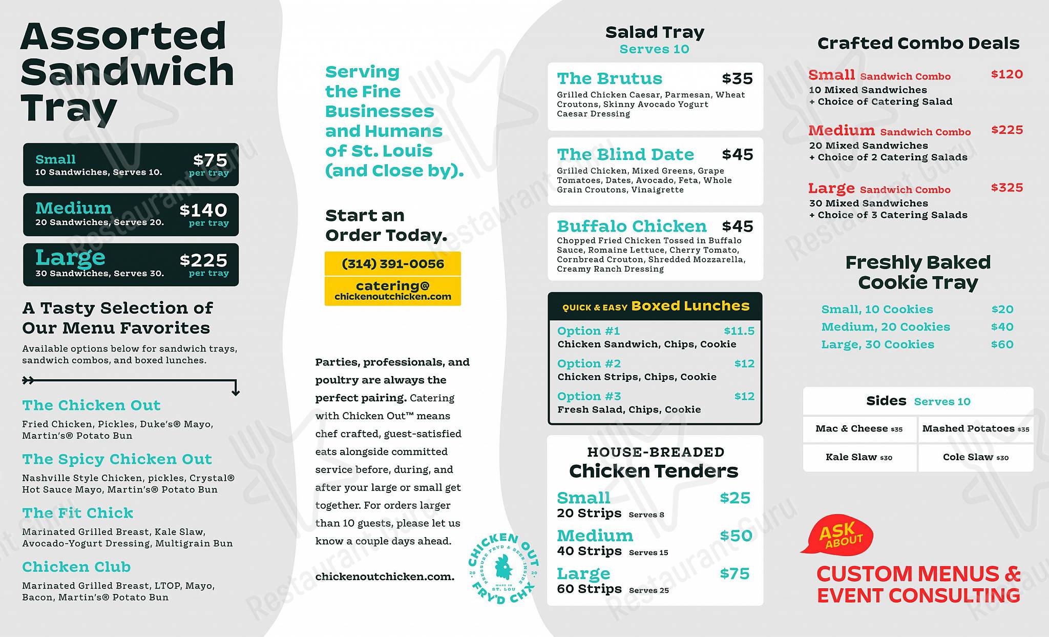 Menu at Chicken Out restaurant, St. Louis