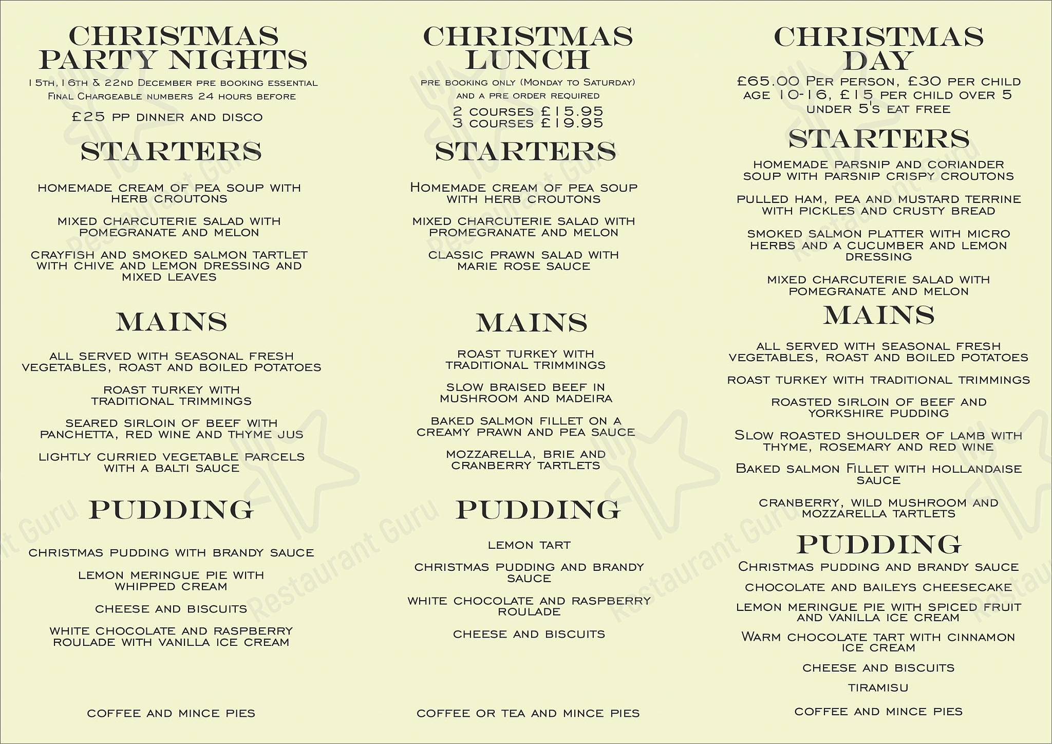 Menu at The Fountain Inn pub & bar, Tenbury Wells, Oldwood Rd