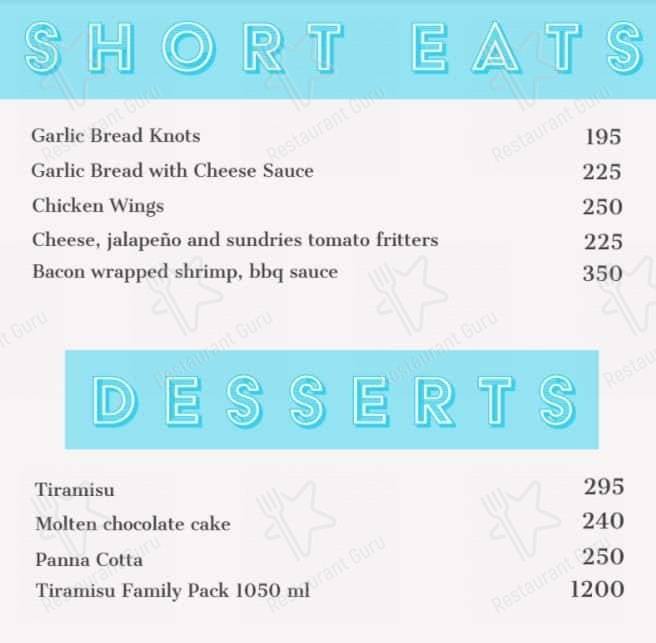 Menu at Nolita, Chennai, Platinum Building