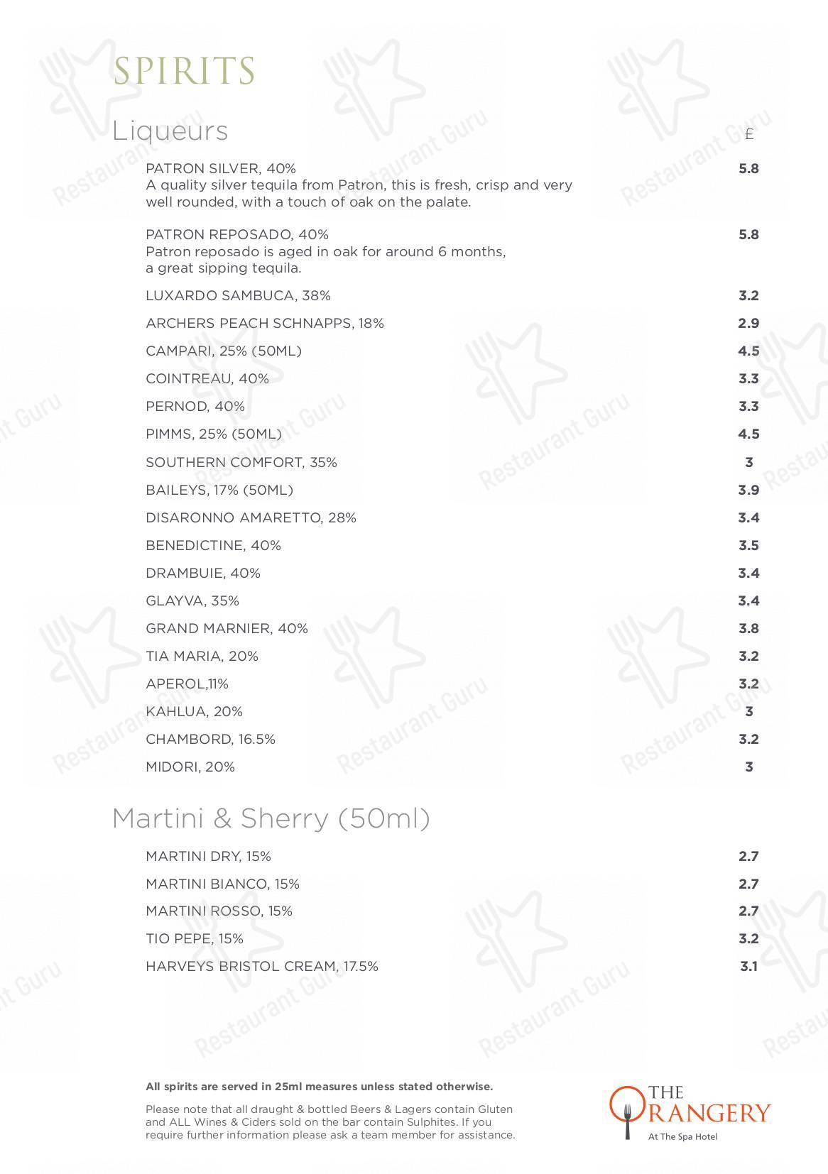 Menu at The Orangery at The Spa Hotel hotel restaurant, Ribby-with-Wrea ...