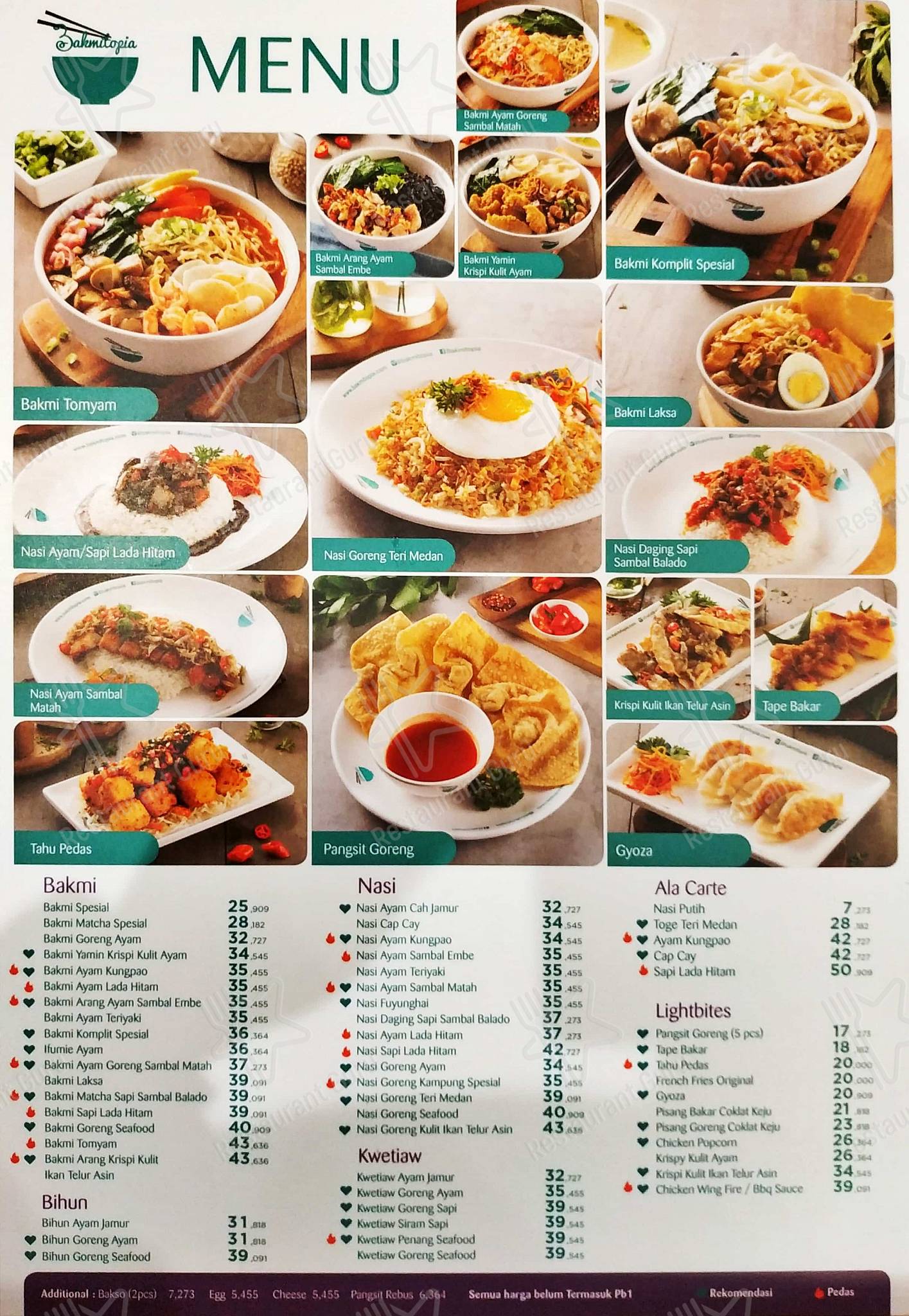 Menu at Bakmitopia Green Pramuka Square restaurant, Jakarta, Green ...