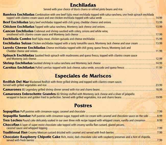 Menu at Cadillac Bar, Kemah, Boardwalk # 7