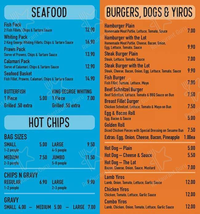 Menu at Golden Chicken fast food, O'Halloran Hill, 29 Main S Rd