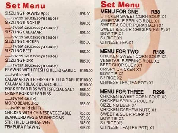 Menu at Good Will restaurant, Johannesburg, Blairgowrie Plaza