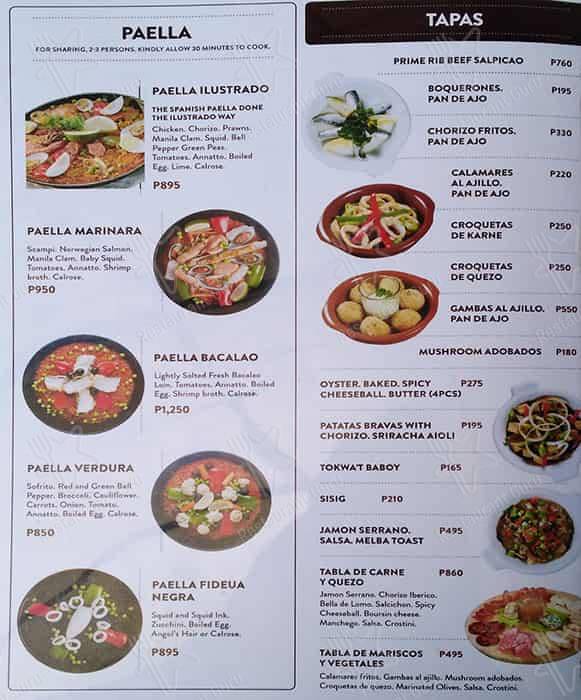 Menu at Ilustrado Restaurant, Manila, two-way