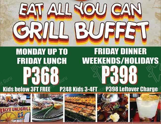 Menu at KALYE UNLIGRILL CAINTA restaurant, Cainta