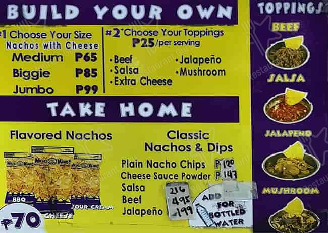 Menu at Nacho King! restaurant, Santa Rosa