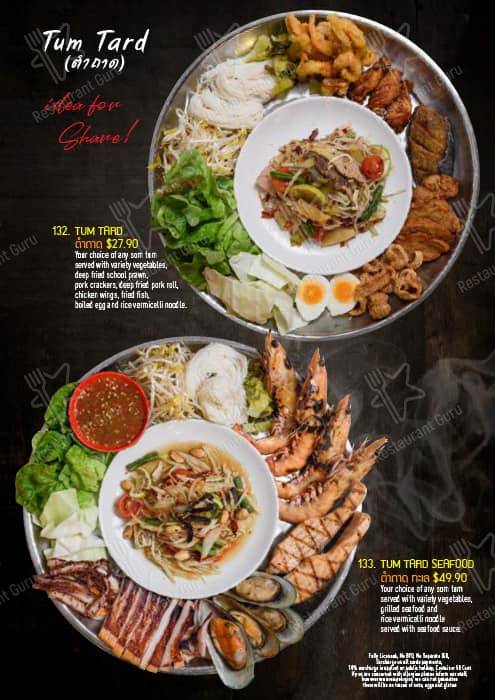 Menu at Dodee Paidang restaurant, Melbourne