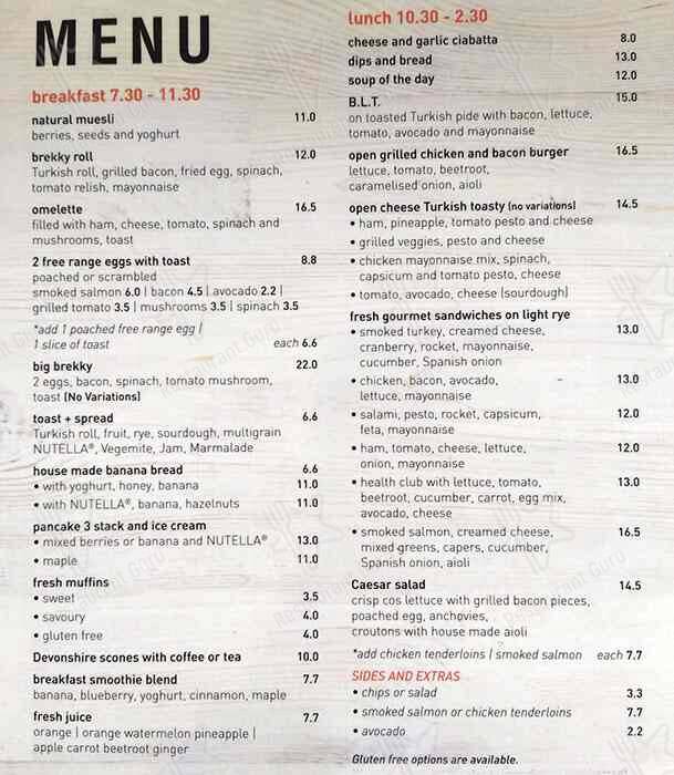 Menu at Truly Scrumptious cafe, Mentone
