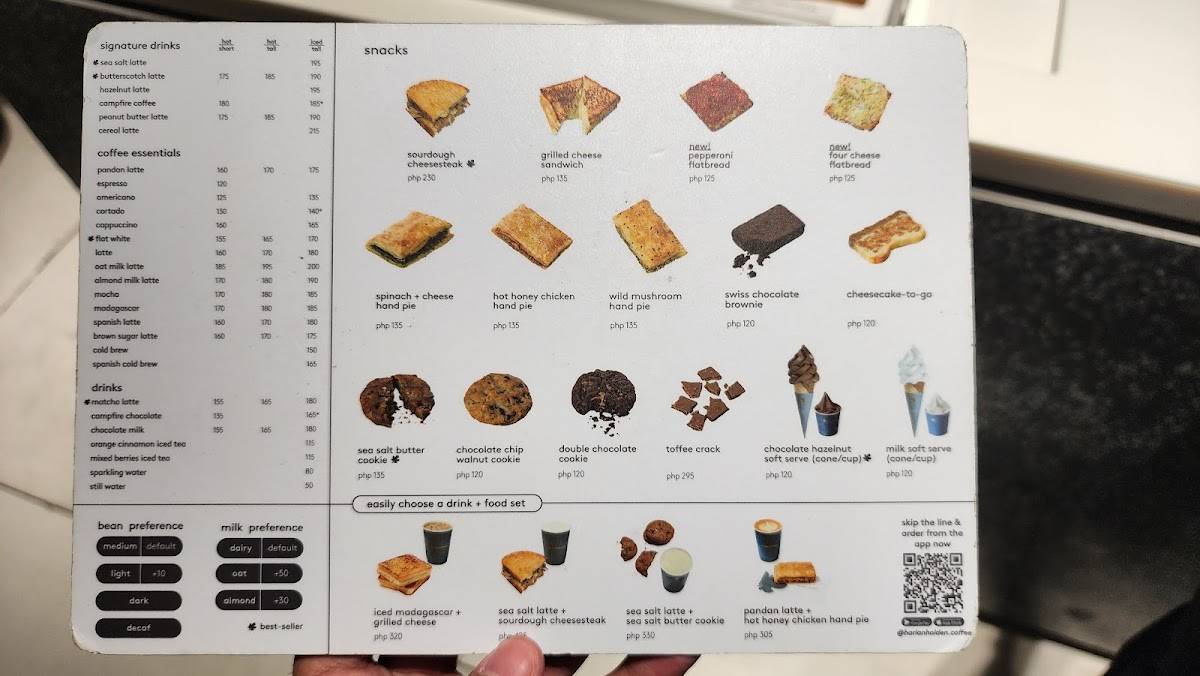 Menu at harlan + holden coffee - bhs central cafe, Taguig