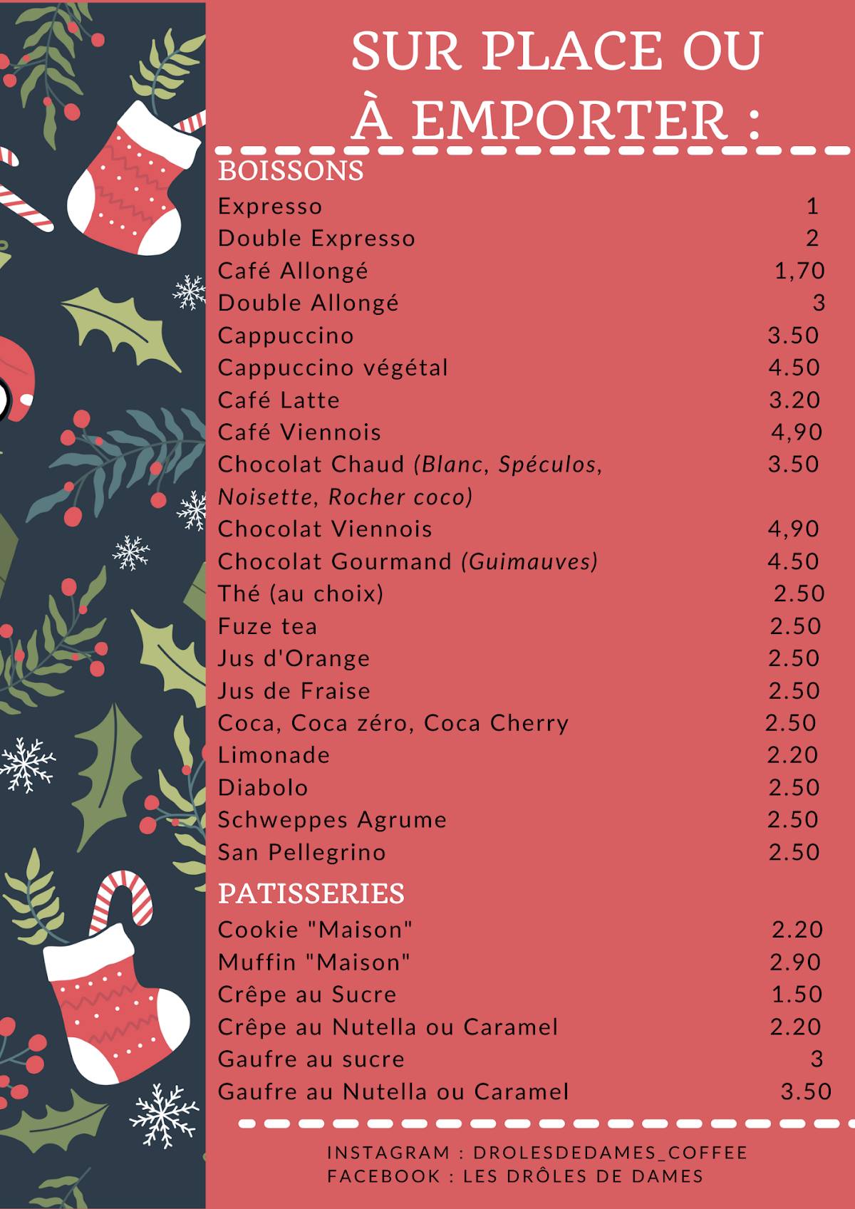 Menu au les drôles de dames, Rouen