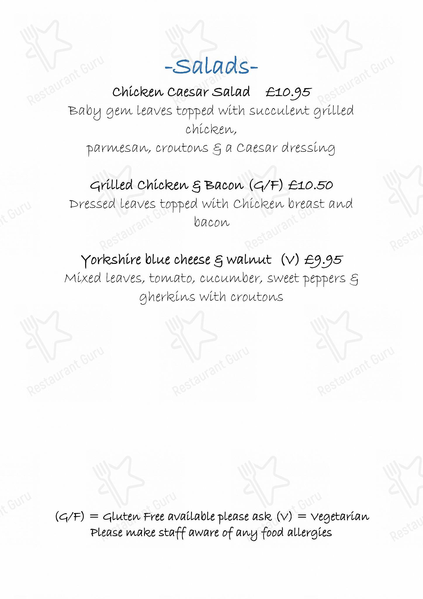 Menu at The Four Sons Inn pub & bar, Huddersfield