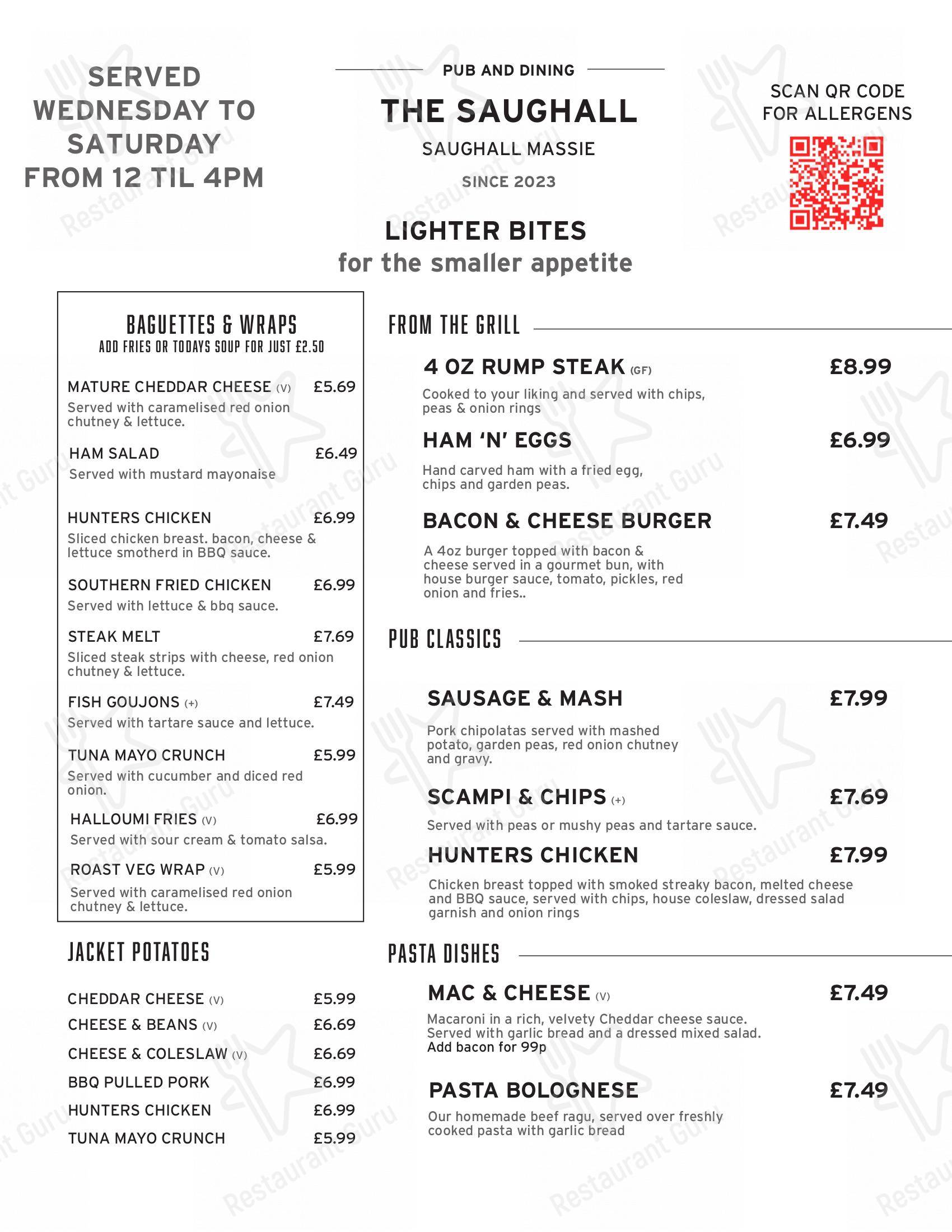 Menu at The Saughall Pub & Dining, Birkenhead
